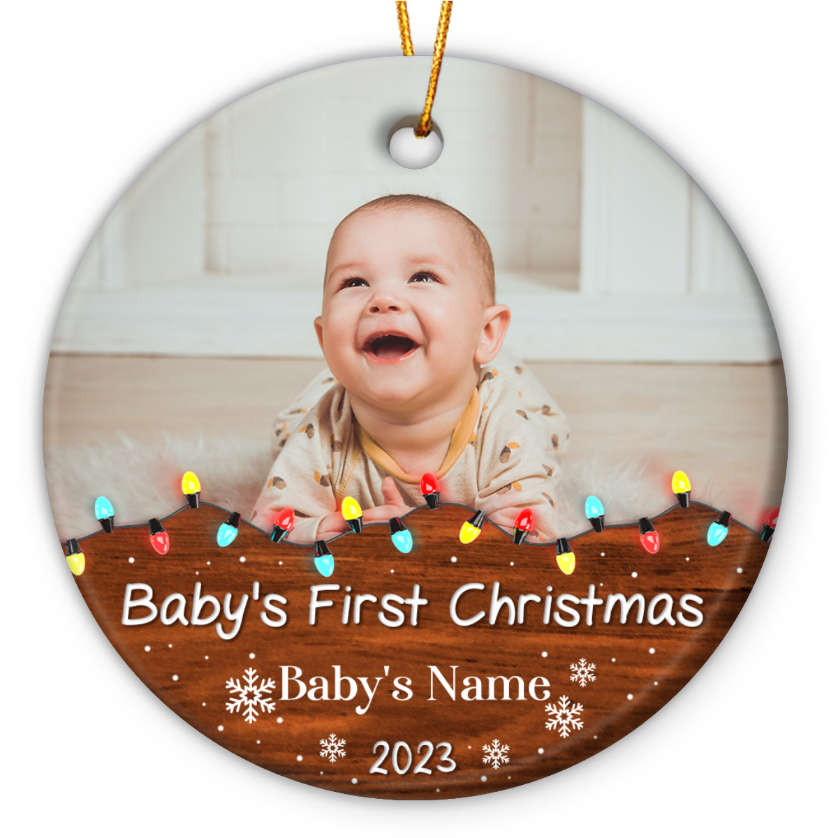 Babys First Christmas Personalized Photo Ceramic Ornament, Newborn ...