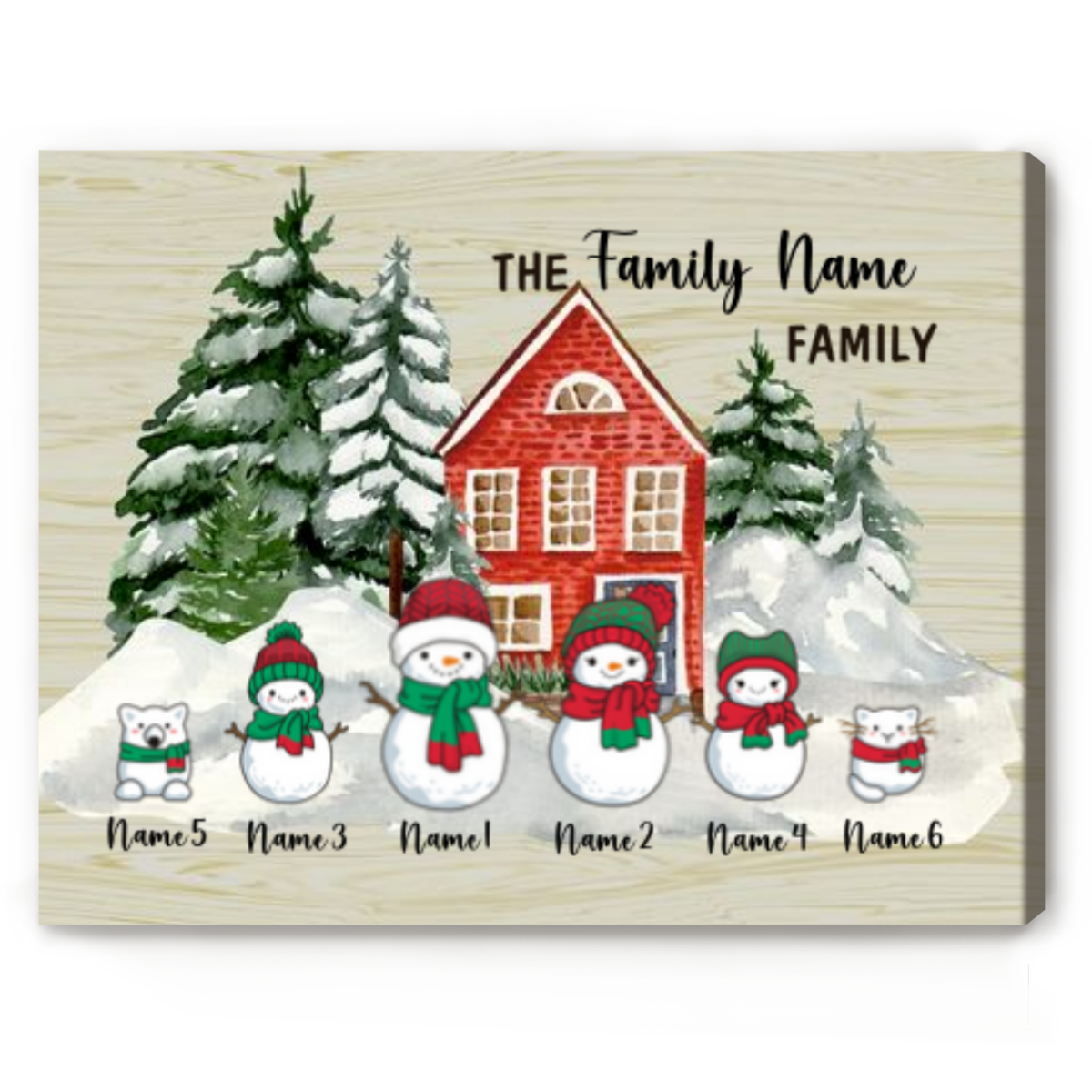Personalized Snowman Family Sign With Name, Christmas Snowman Family ...