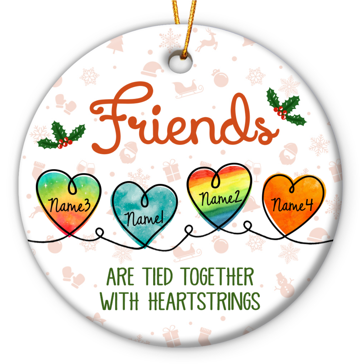 Friends Are Tied Together With Heartstrings Personalized Ceramic ...