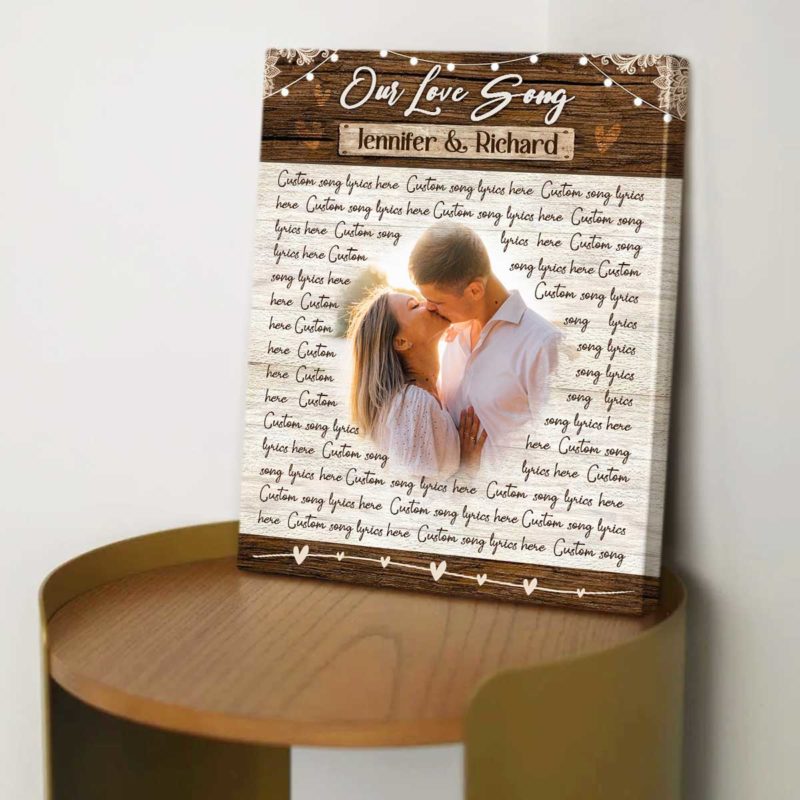 Personalized Song Lyrics With Picture, Custom Wedding Song On Canvas ...