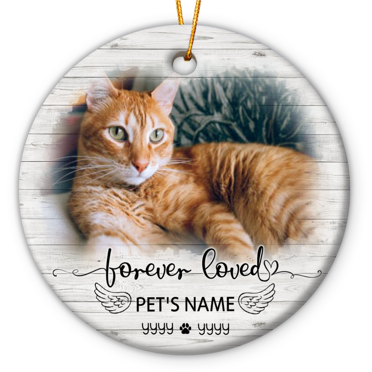 Forever Loved Personalized Cat Memorial Photo Ceramic Ornament, Cat ...