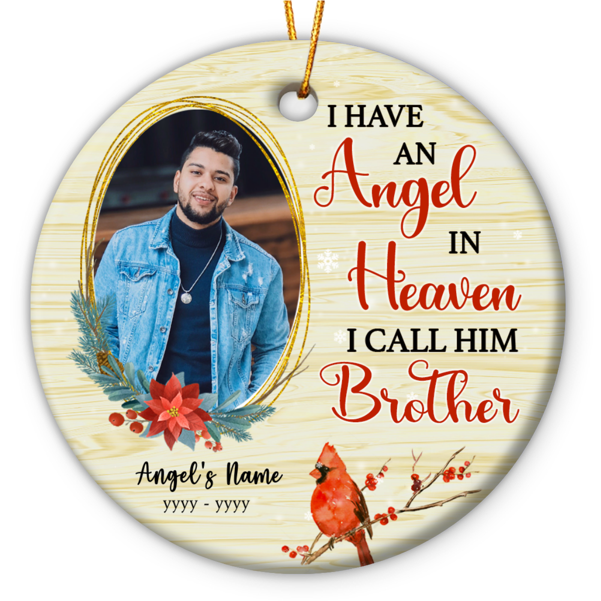 I Have An Angel In Heaven I Call Him Brother Personalized Photo Ceramic ...