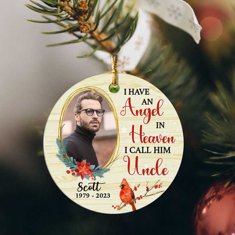 I Have An Angel In Heaven I Call Him Uncle Personalized Photo Ceramic ...