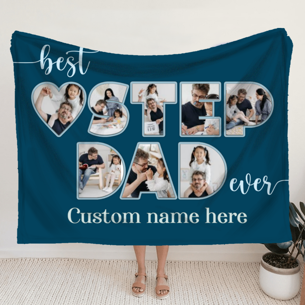 Best Step Dad Ever Personalized Photo Blanket, Gifts For Stepdad ...
