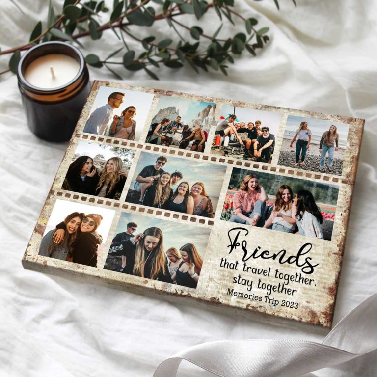 Journey With Friends Personalized Photo Collage Canvas, Friend Memories ...