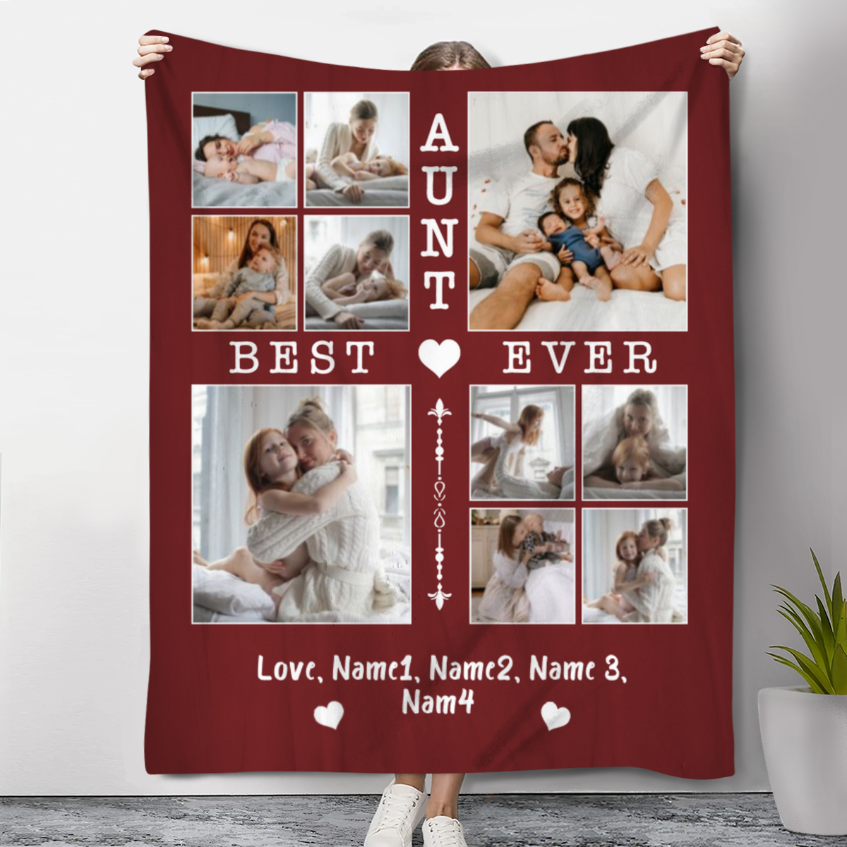 Best Aunt Ever Photo Blanket, Personalized Aunt Collage Gifts, Aunt ...