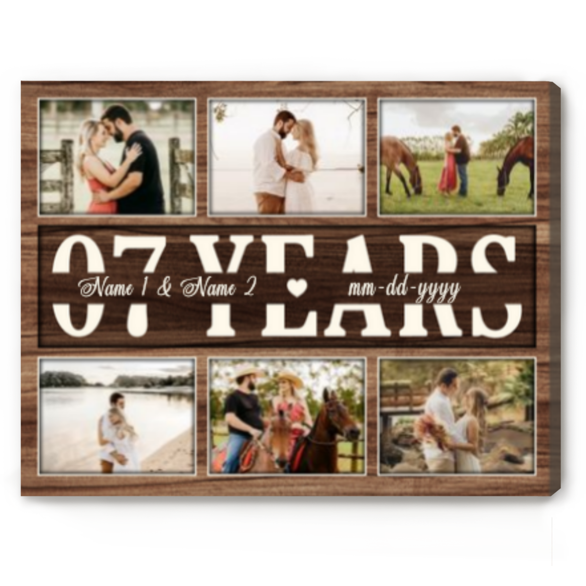 Personalized 7 Years Anniversary Photo Canvas Seventh Wedding