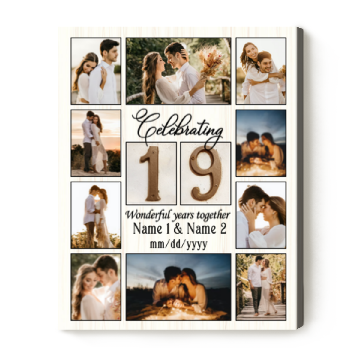 Celebrating 19 Wonderful Years Together Photo Collage Canvas ...