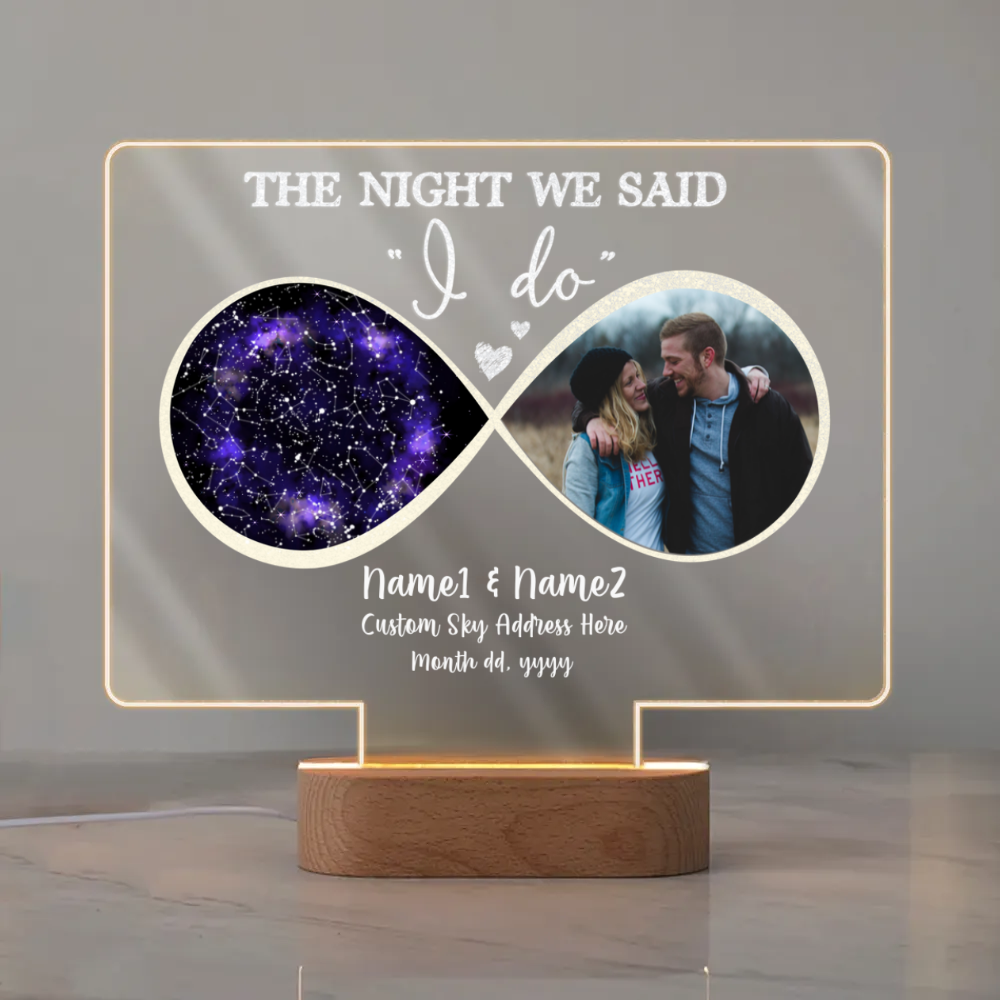 Personalized Wedding Constellation Map And Photo Night Light, The Night ...