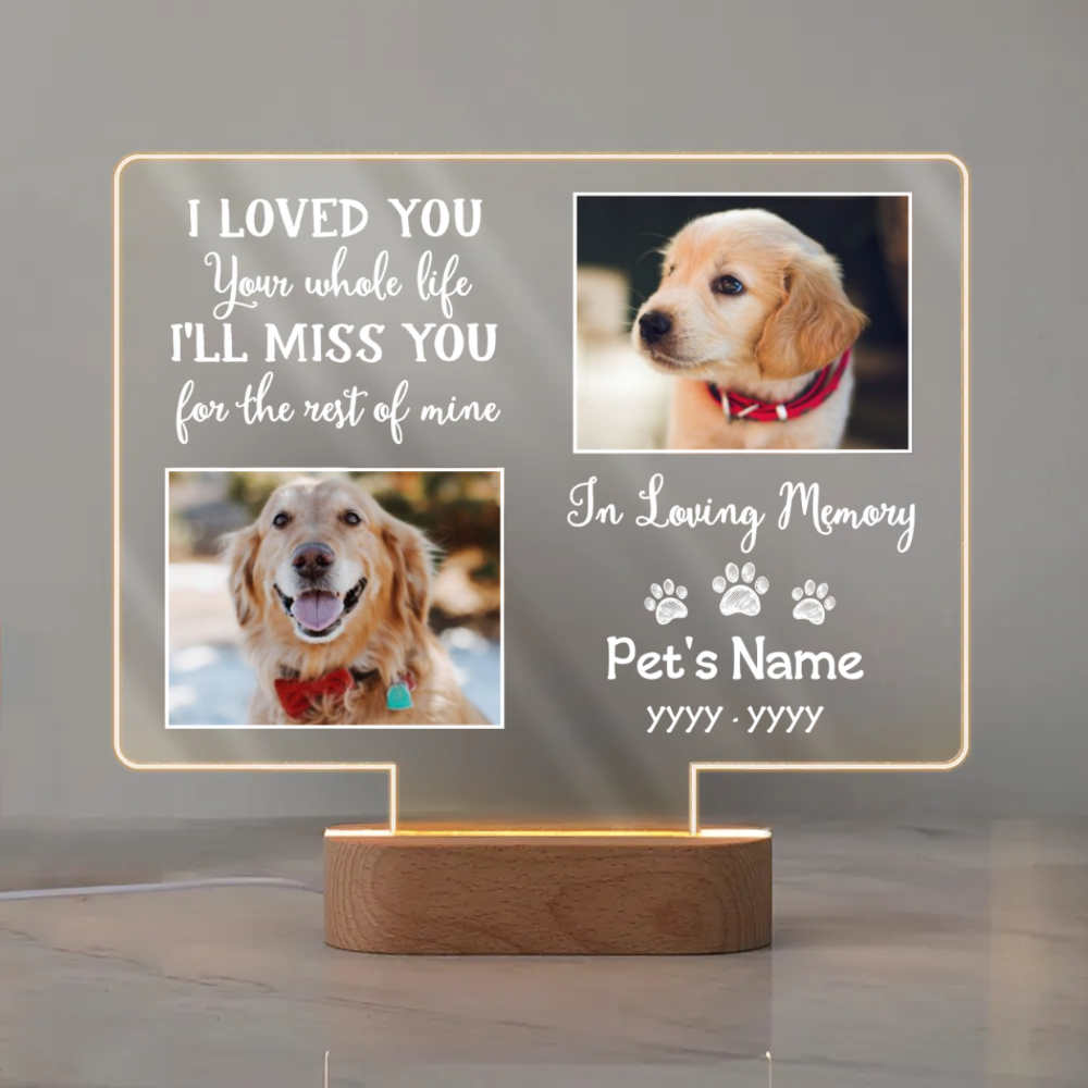 In Loving Memory Personalized Double Picture Acrylic Led, Custom ...