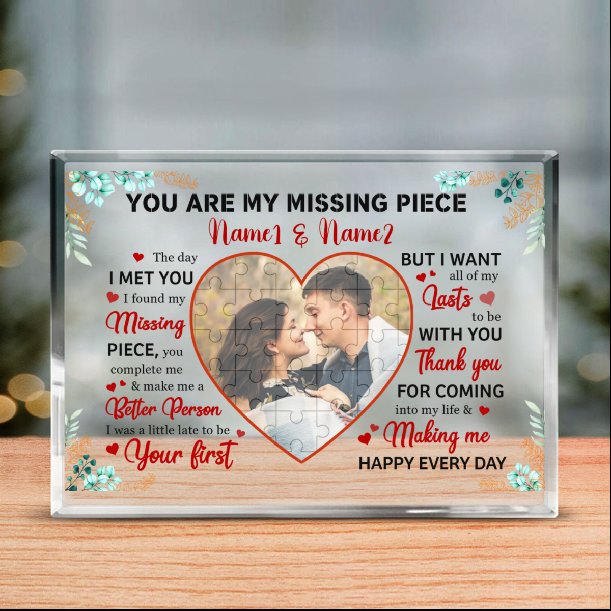 Custom Photo You Are My Missing Piece Acrylic Plaque, Best Valentine ...