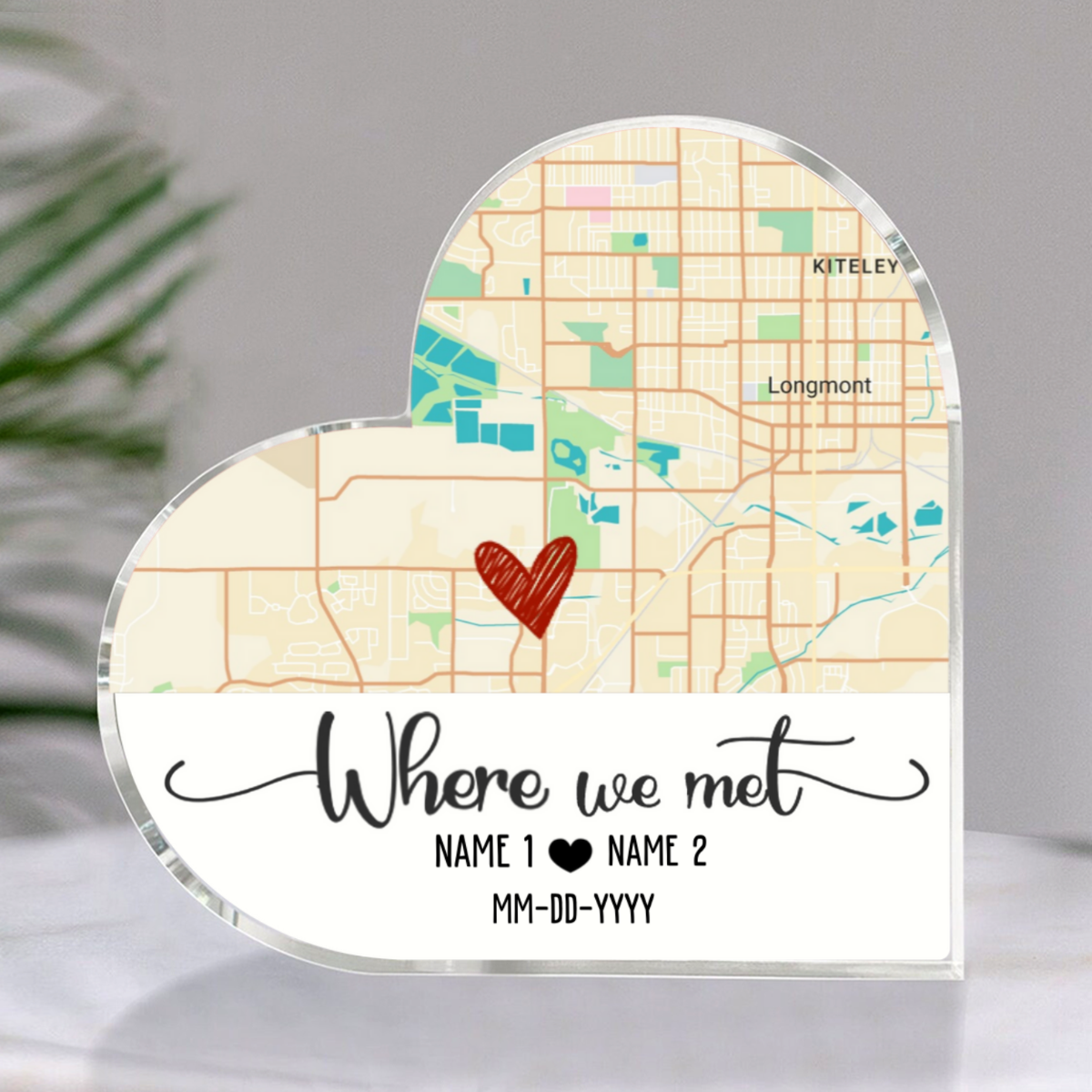Where We Met Custom Location Map Acrylic Plaque, Best Valentine Gift ...