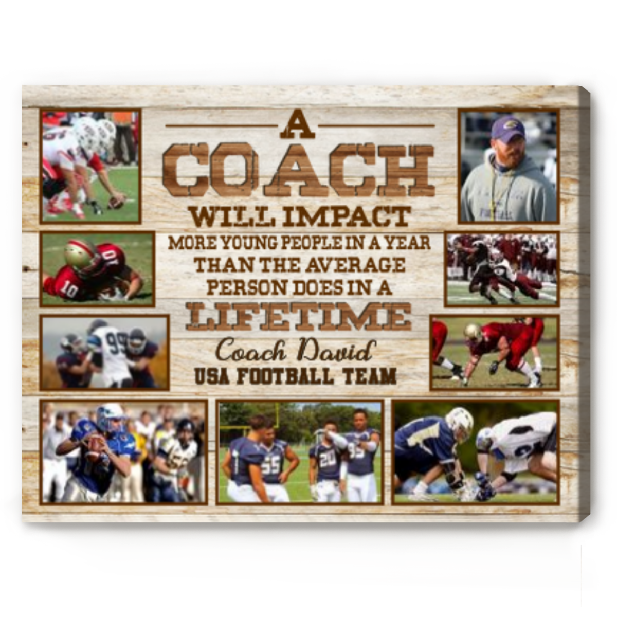 Custom Coach Picture Collage Canvas, Personalized Coach Collage Gifts ...