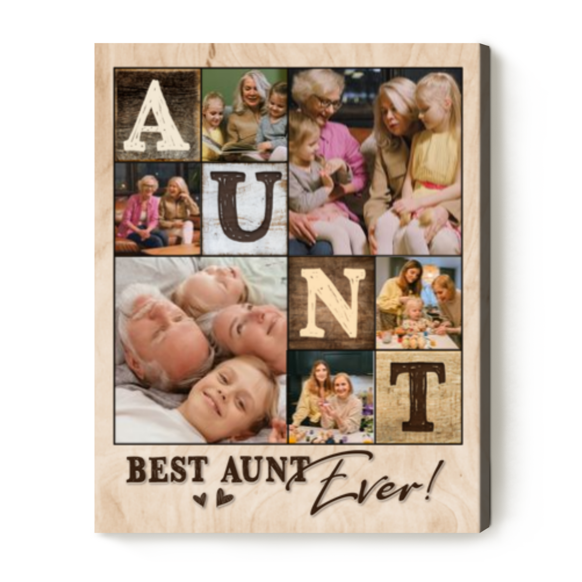 Aunt Custom Photo Collage Canvas, Best Aunt Ever Personalized Gift For ...