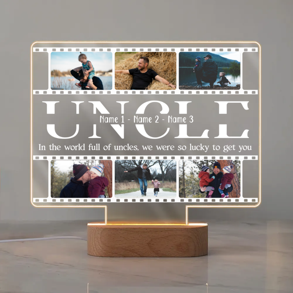 Custom Uncle Photo Collage Led Night Light, Uncle Christmas Gift ...