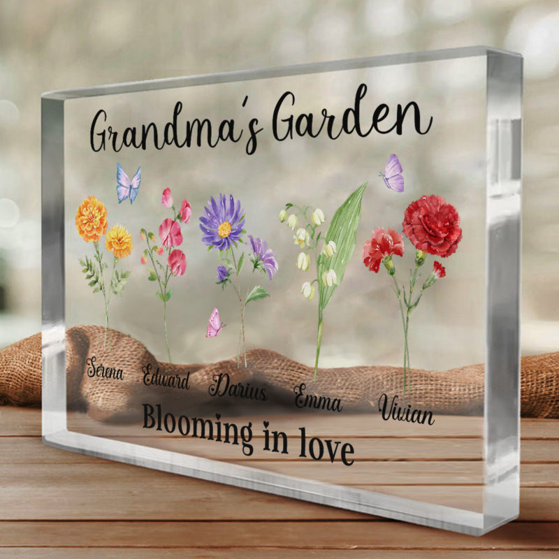 Custom Grandma’s Garden Acrylic Plaque, Personalized Christmas Gifts ...