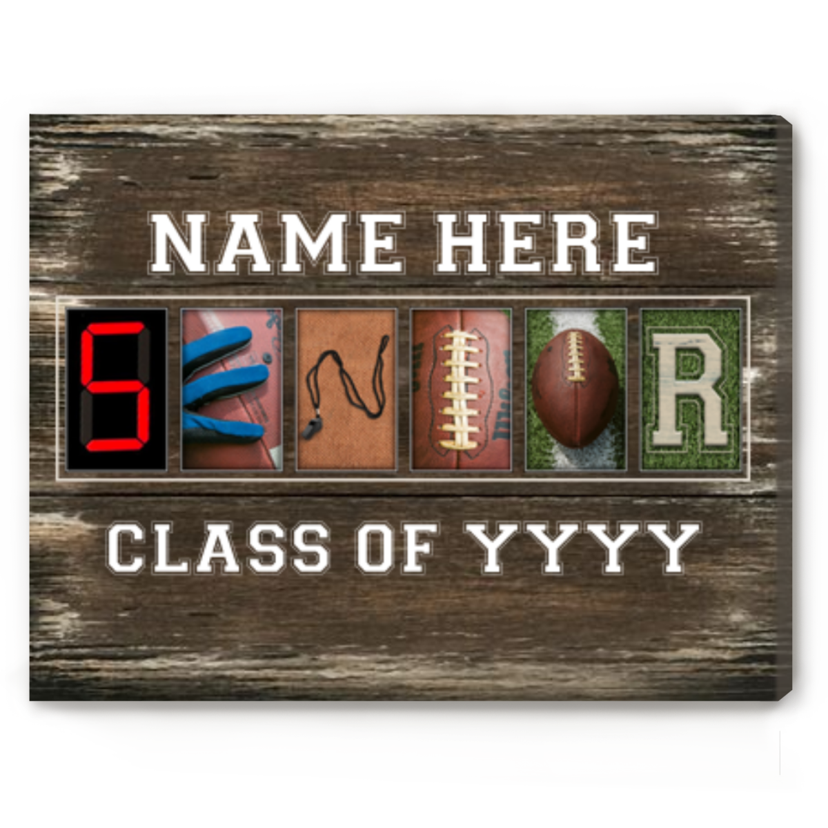 Custom Senior Football Letter Art Canvas Print, Senior Night Football ...
