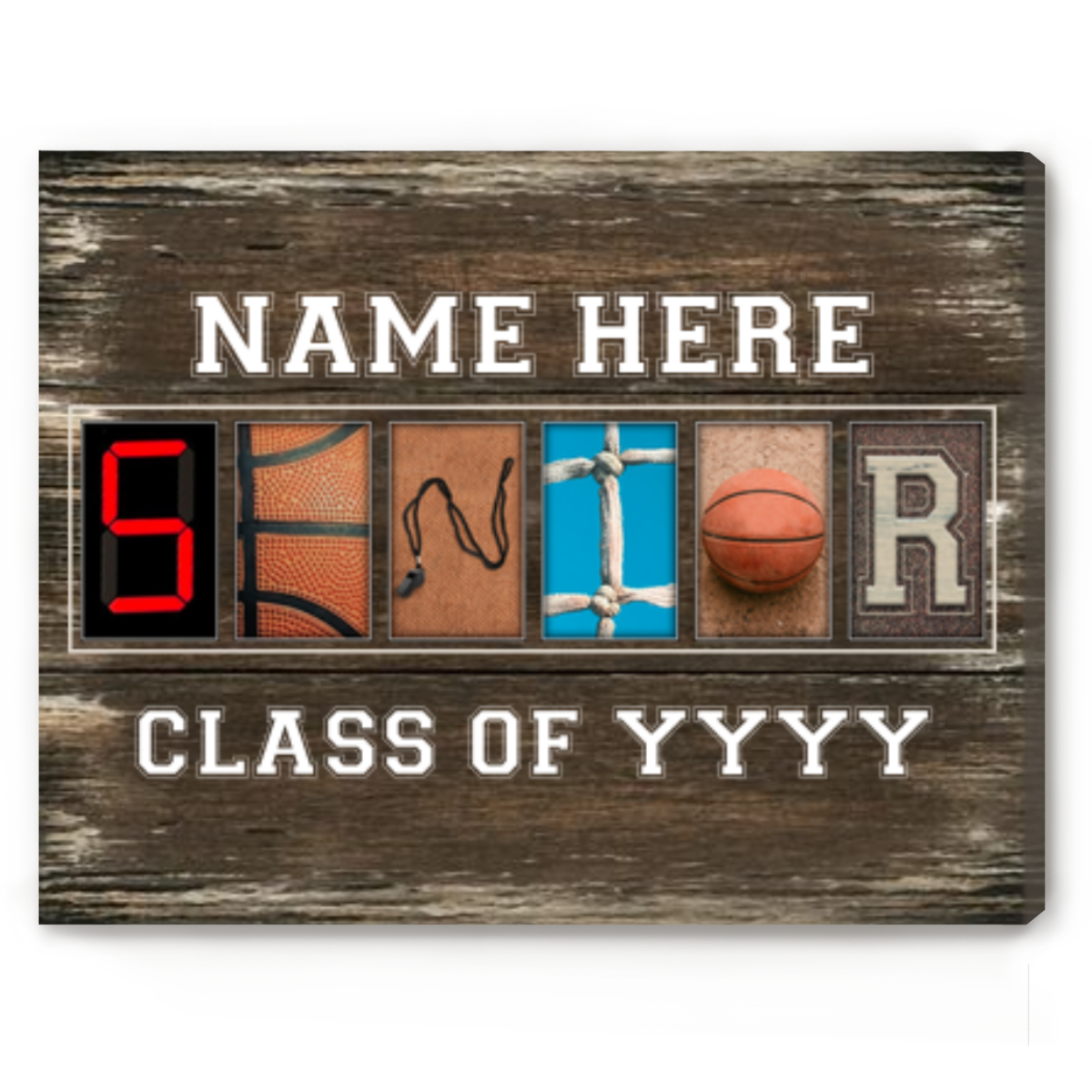 Custom Senior Basketball Letter Art Canvas Print, Class Of 2025 Senior ...