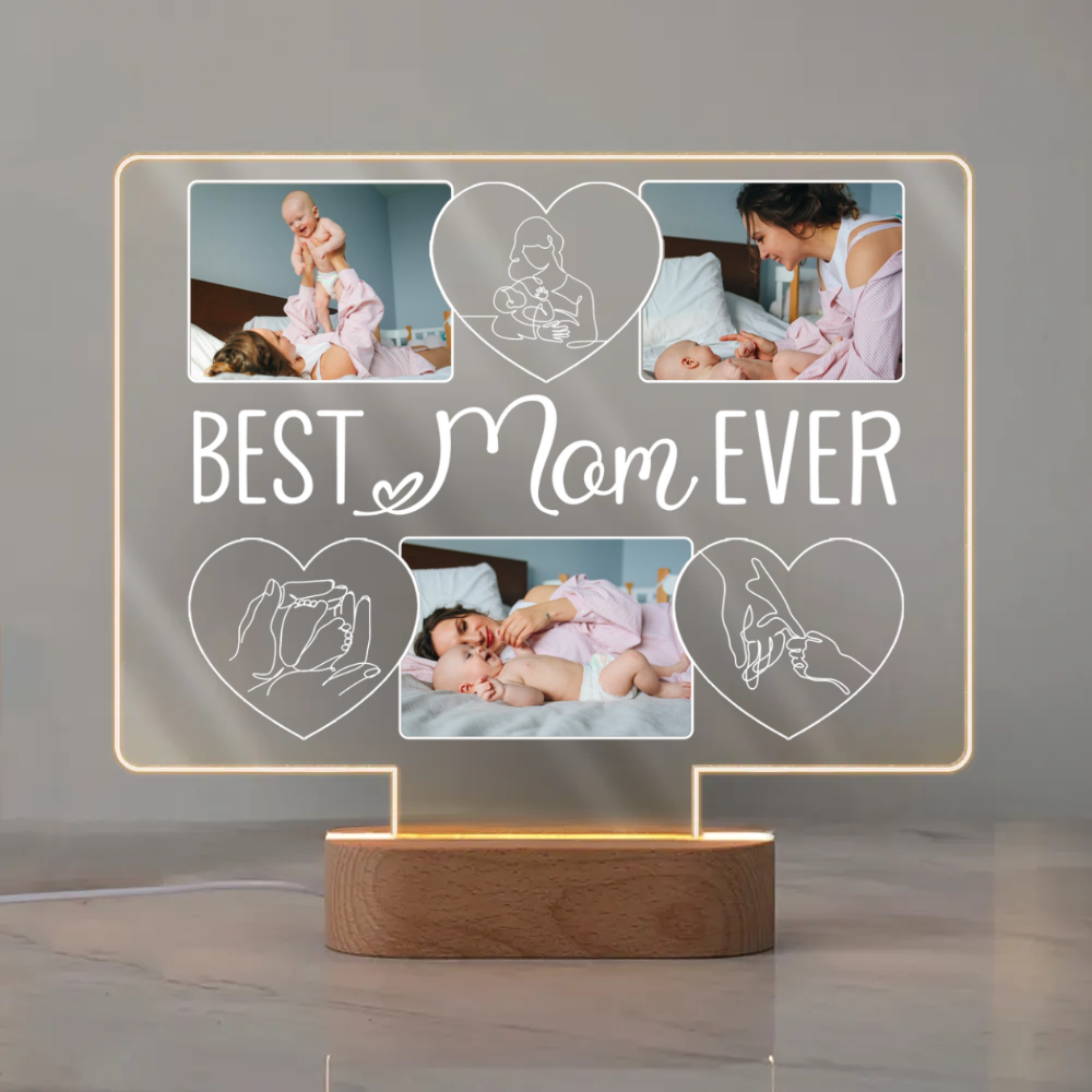Best Mom Ever Custom Photo Led Night Light, Daughter To Mummy Christmas ...