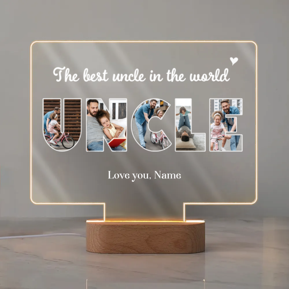 Uncle Custom Photo Led Night Light, Uncle Fathers Day Gifts, Best Uncle ...
