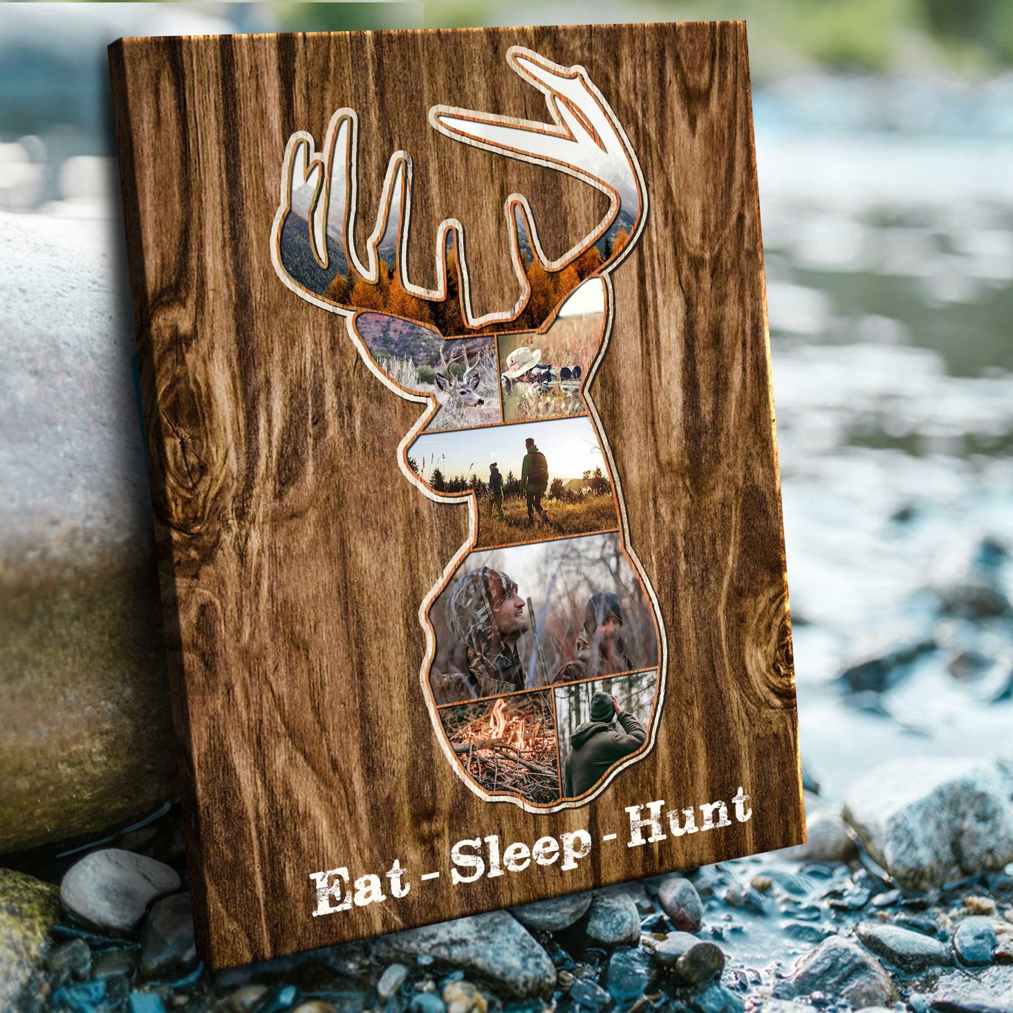 Deer Head Custom Photo Collage Canvas, Personalized Deer Hunting ...