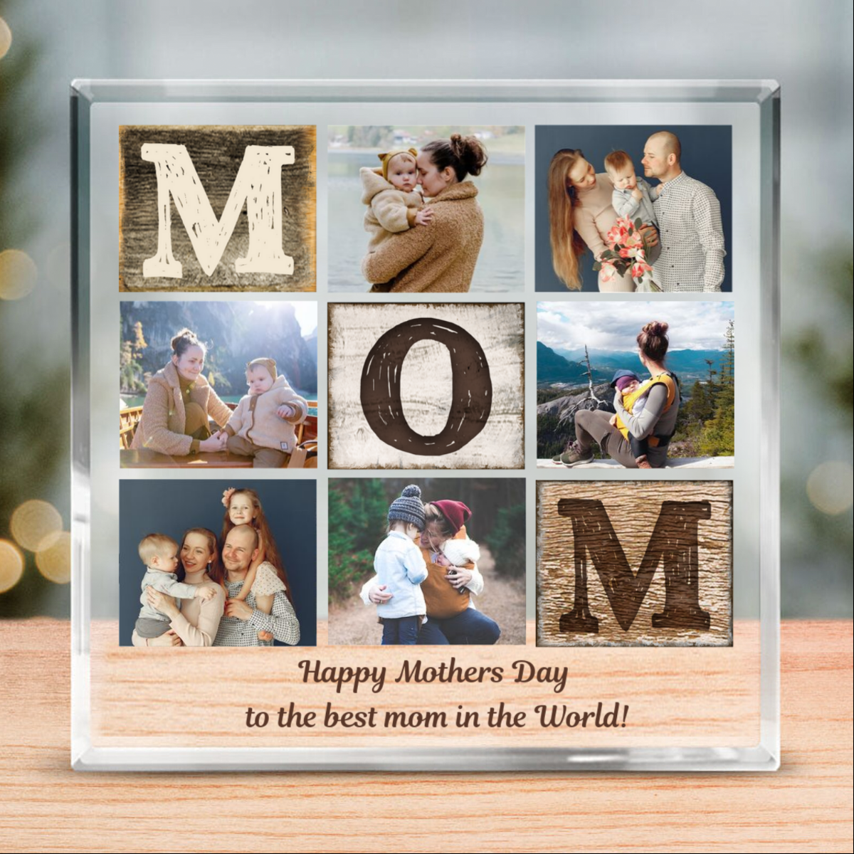 MOM Custom Photo Square Acrylic Block, Personalized Pictures Gifts For ...