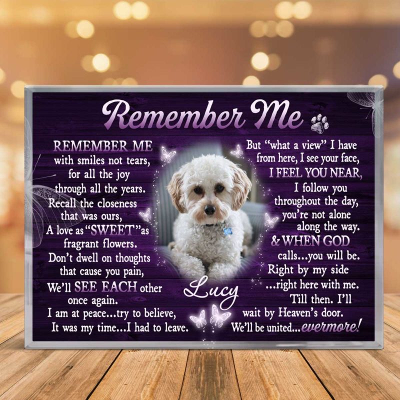 Remember Me Custom Dog Rectangle Acrylic Plaque, Personalized Dog Loss ...