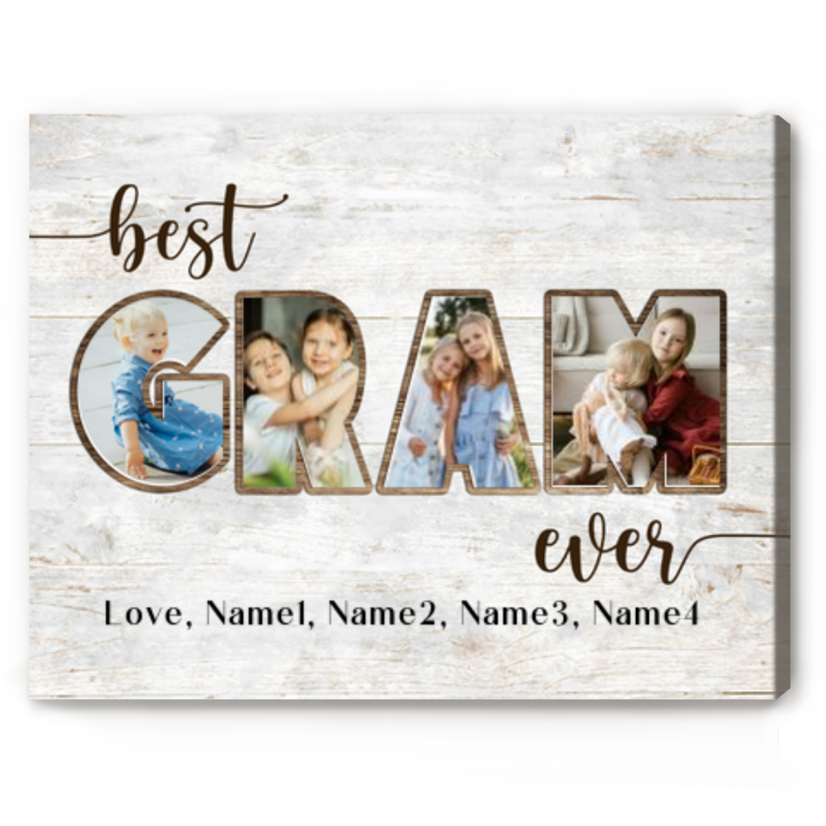 Best Gram Ever Custom Picture Collage Canvas, Mother's Day Gifts From ...