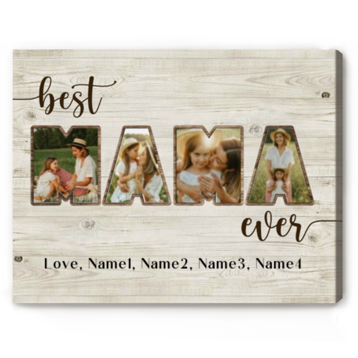 Best Mama Ever Custom Picture Canvas Print, Memorable Mothers Day Gift ...