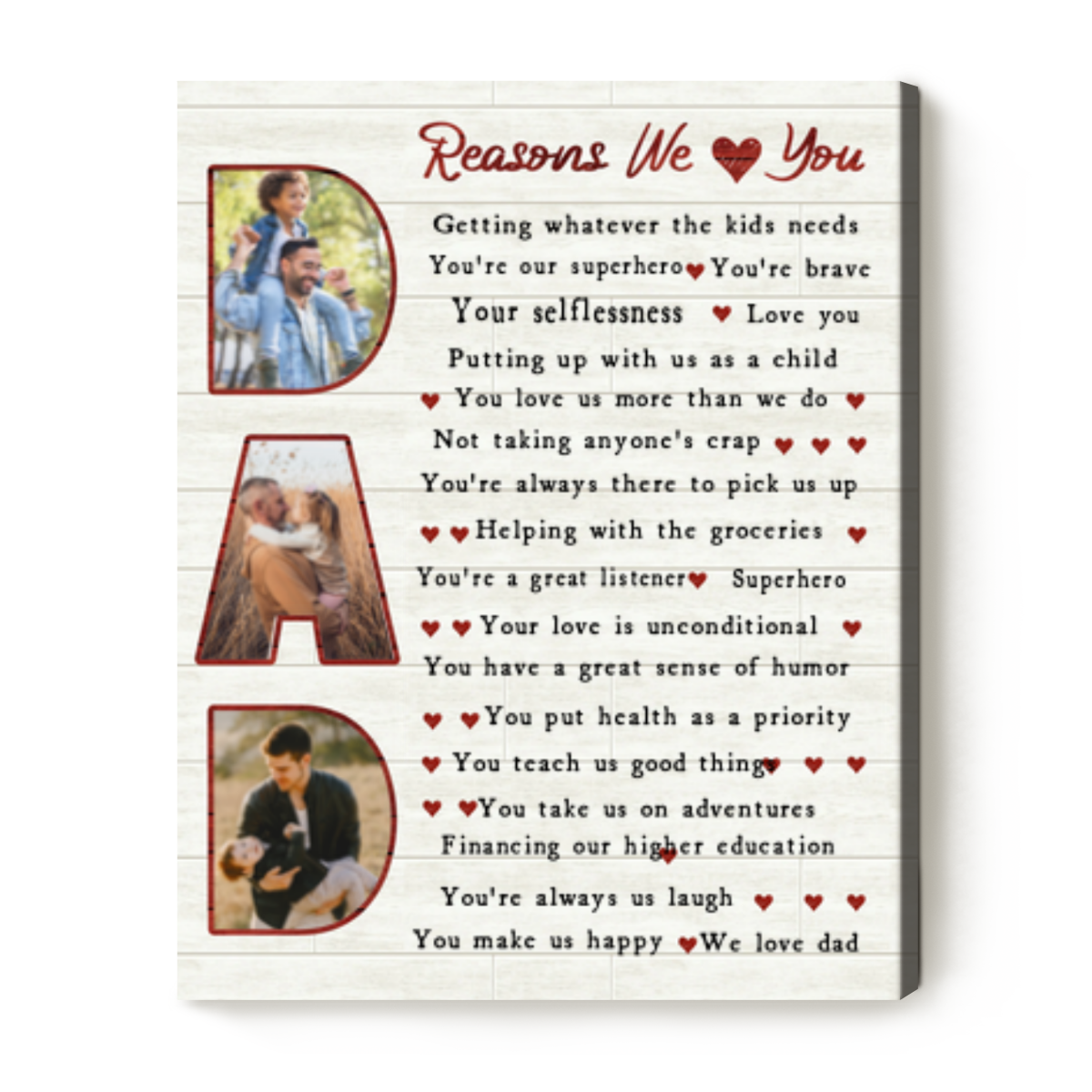 Father's Day Gift From Children- Reasons We Love You For Dad Photo ...