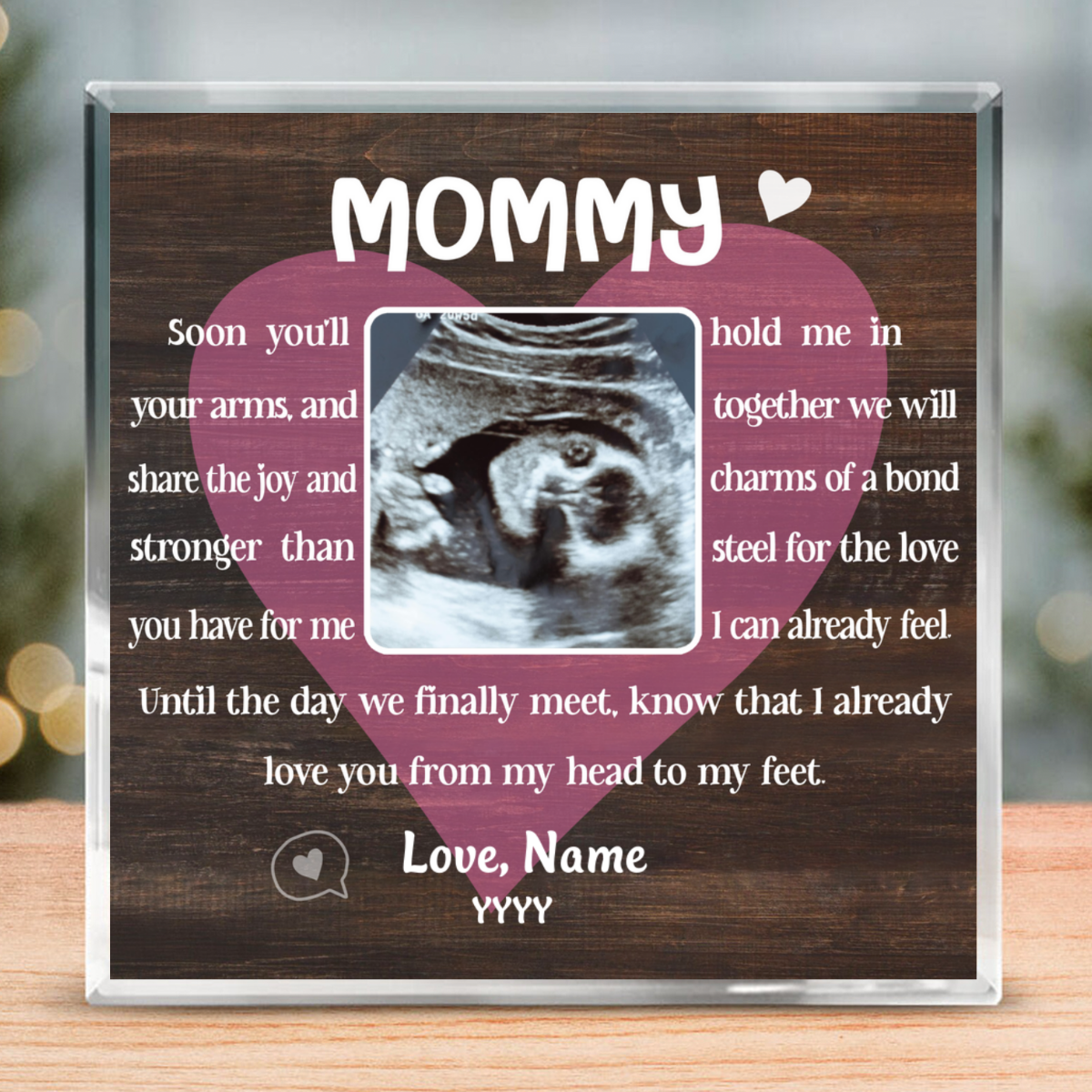 Mommy Custom Sonogram Picture Acrylic Plaque, Mothers Day Gift For ...