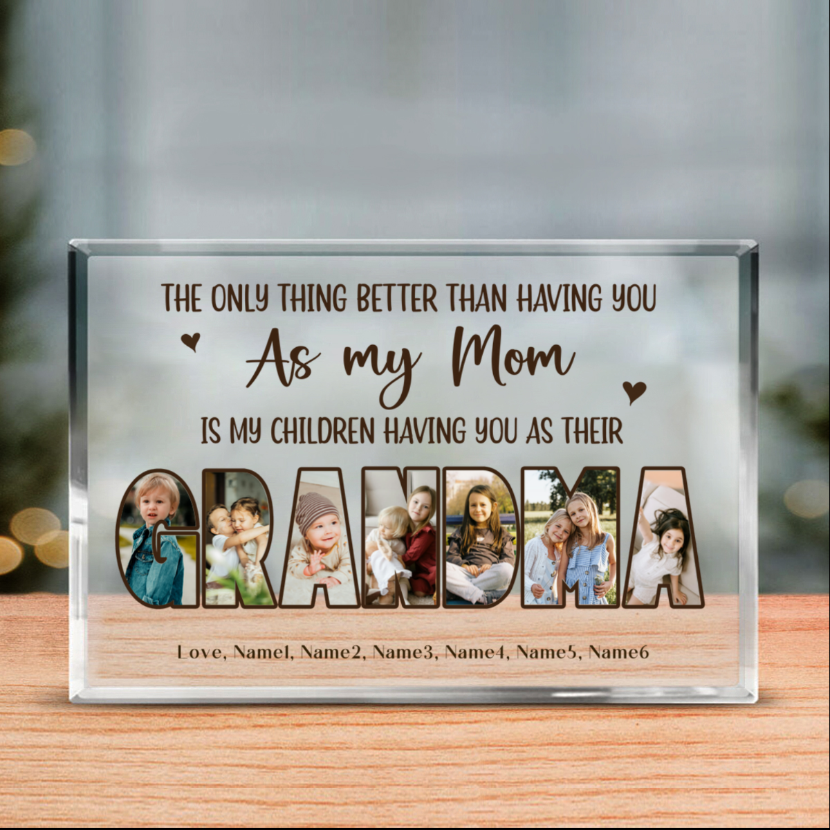 Custom Grandma Photo Collage Acrylic Plaque, Grandmother Xmas Gifts ...