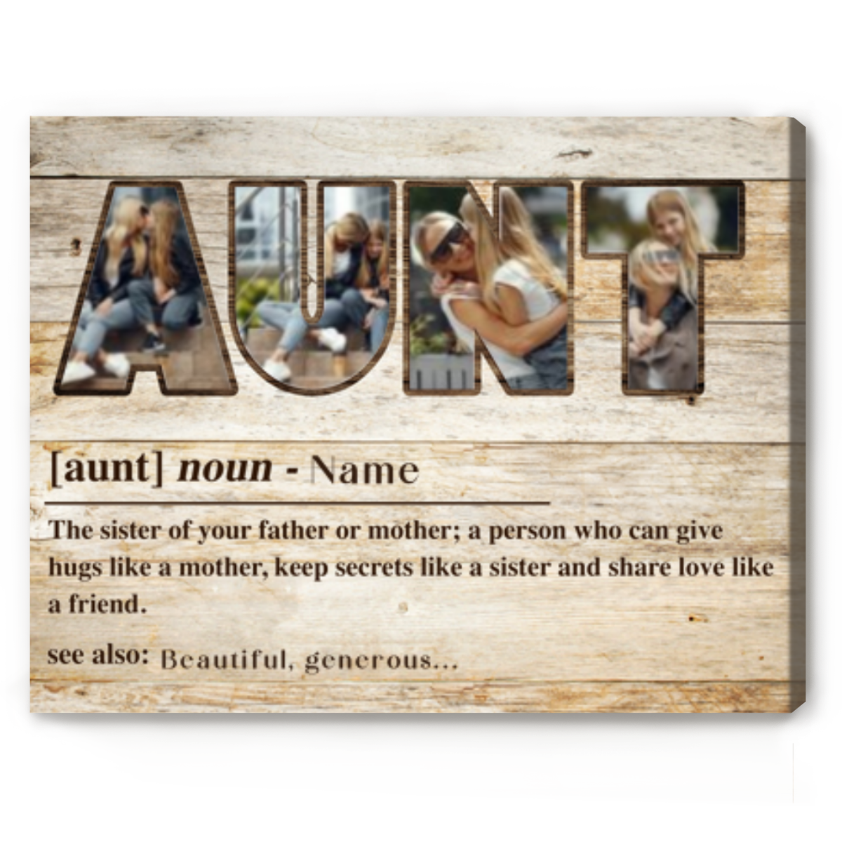 Aunt Definition Custom Picture Canvas - Aunt Mother's Day Canvas ...