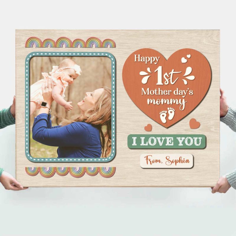 Happy 1st Mother's Day Custom Canvas, Personalized Canvas For 1st ...
