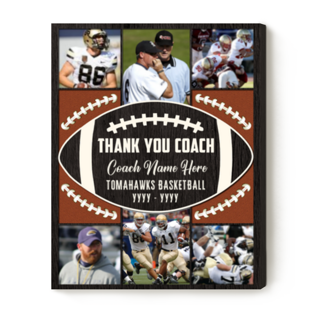 Football Coach Appreciation Gift Custom Picture Canvas, Football Coach ...