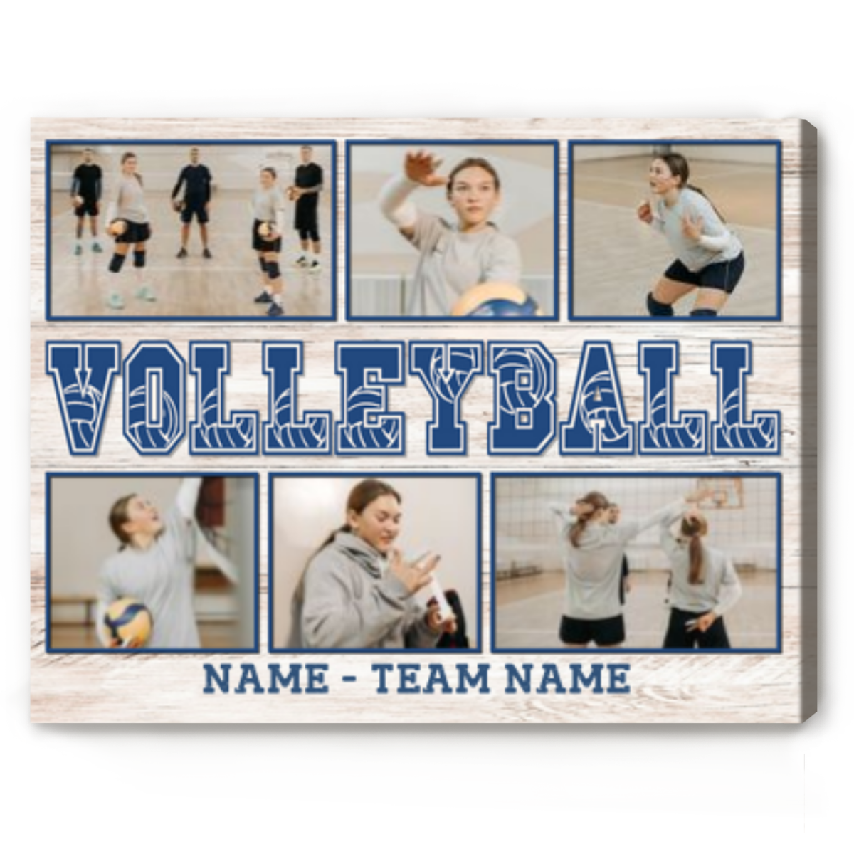 Custom Volleyball Picture Collage Canvas Print, Personalized Volleyball ...