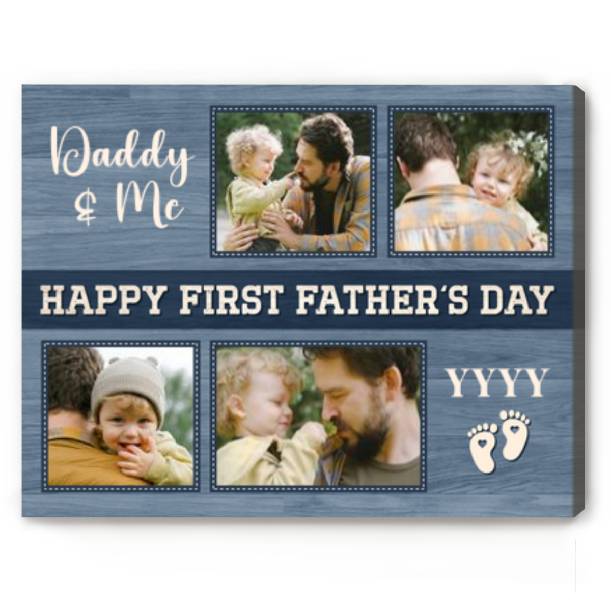 Happy First Father's Day Custom Picture Canvas, 1st Fathers Day Gifts ...