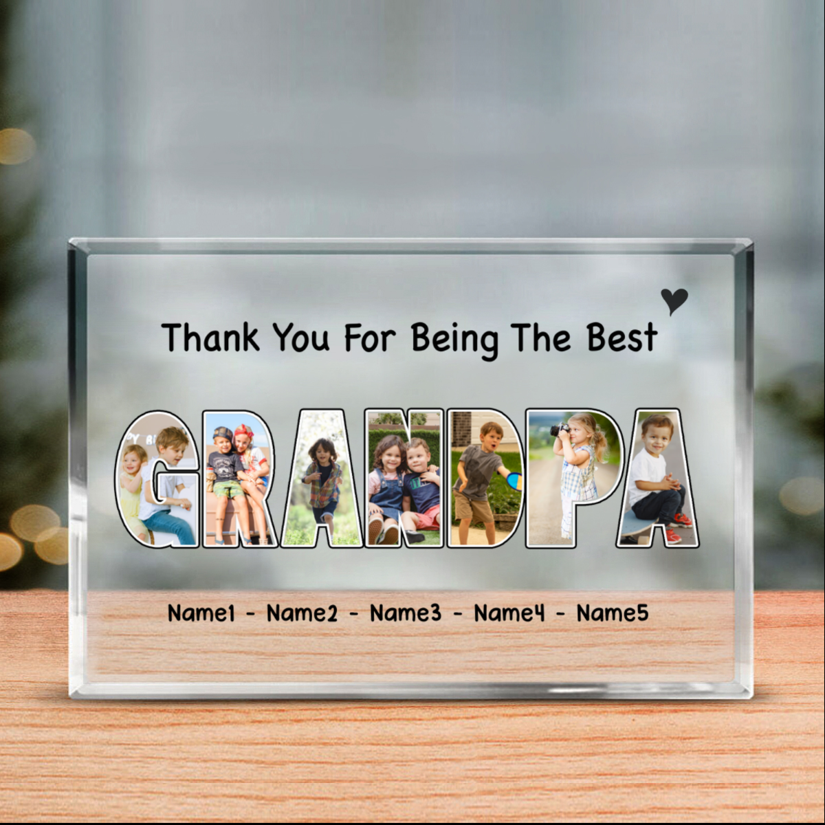 Grandpa Custom Photo Acrylic Plaque, Christmas Gift For Grandpa ...