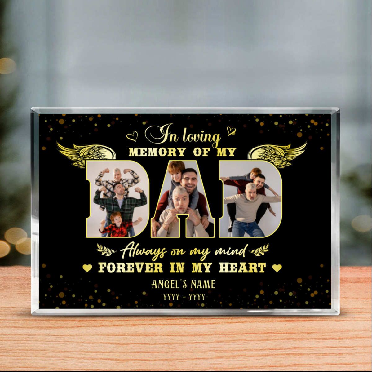 In Loving Memory Of Dad Custom Photo Acrylic Block, Memorial Fathers ...