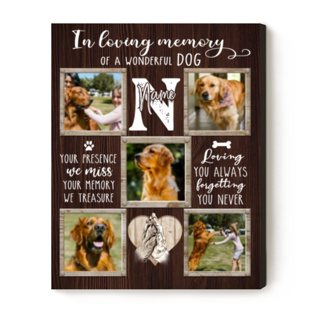 Custom Pet Memorial With Photo Collage, Dog Bereavement Frame Canvas ...