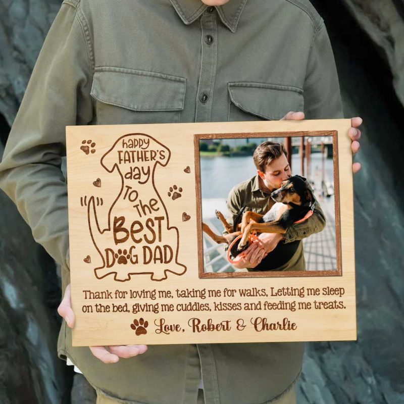 Happy Father's Day To The Best Dog Dad Photo Canvas, Personalized Gift ...