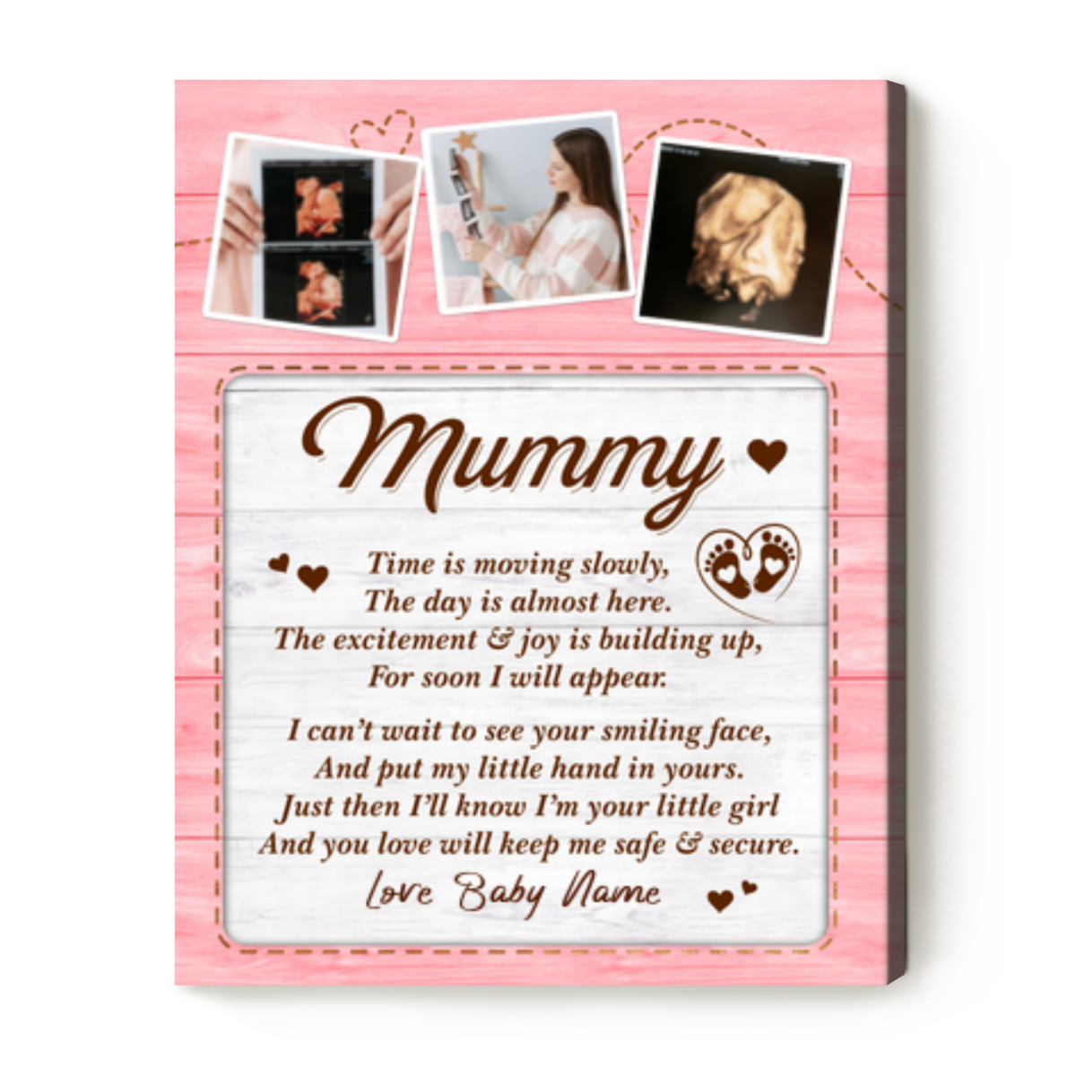 Mummy To Be Photo Custom Ultrasound Canvas Print, First Time Pregnant ...