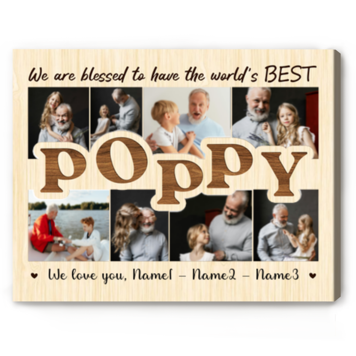 Christmas Gift For Poppy, Poppy Picture Canvas Print, Personalized ...