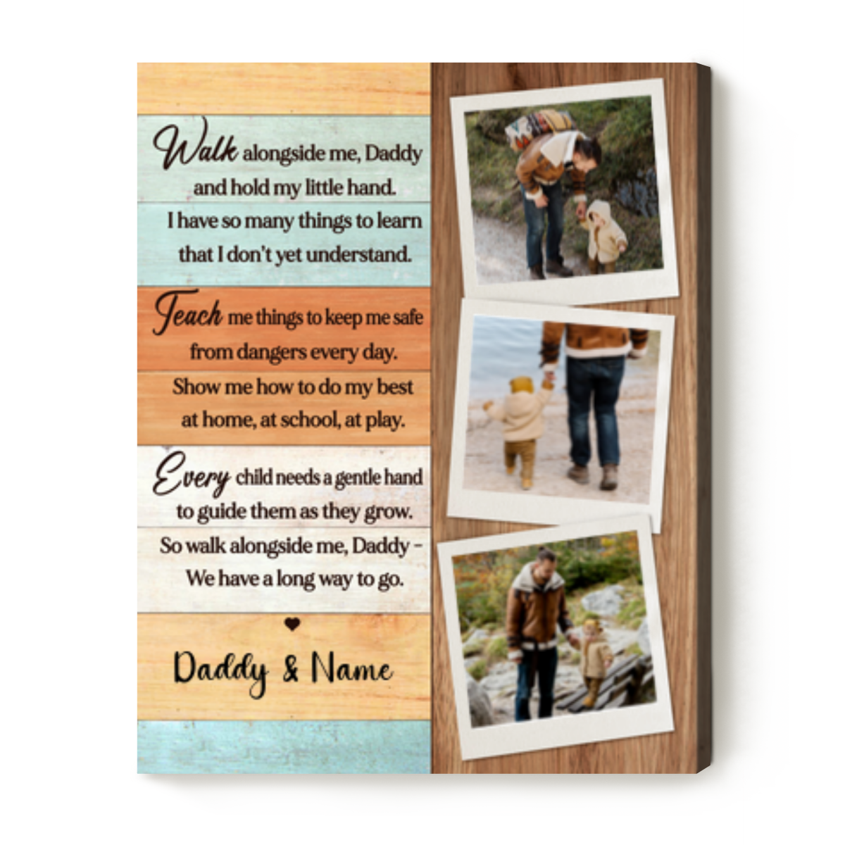 Fathers Day Gift From Toddler, Personalized Walk Alongside Me Daddy ...