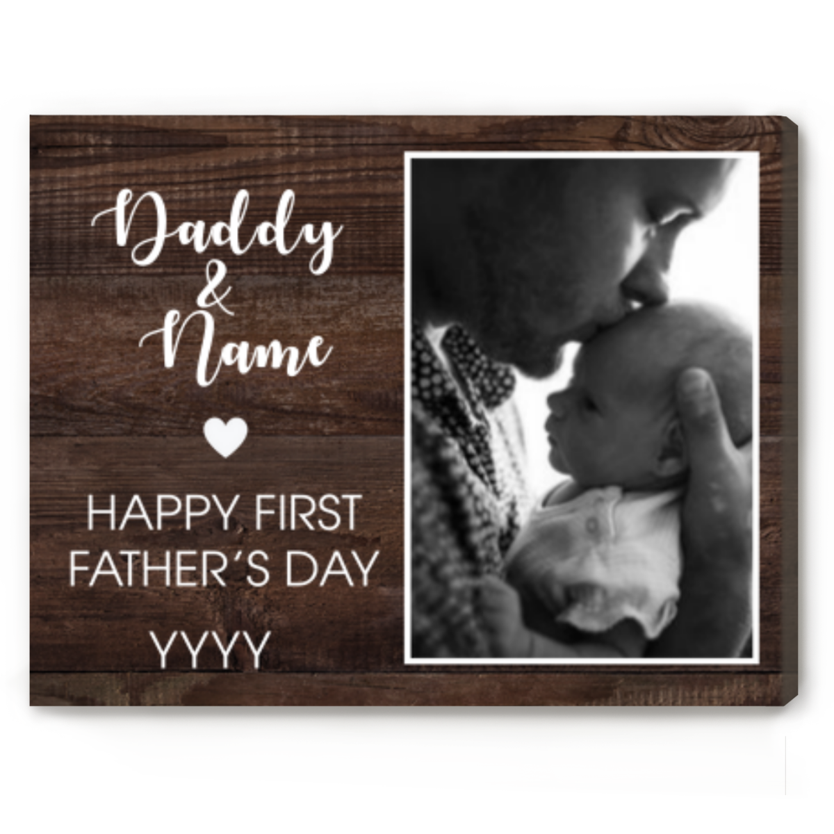 First Father's Day Canvas With Picture, Custom 1st Father's Day Gift ...