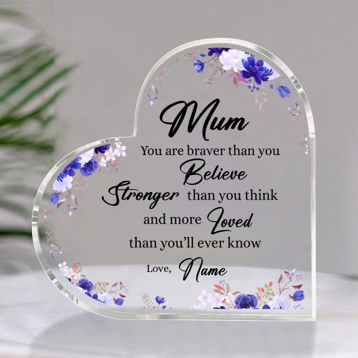 Custom Mom Heart Plaque, Gift For Mum From Daughter Son, Personalised ...