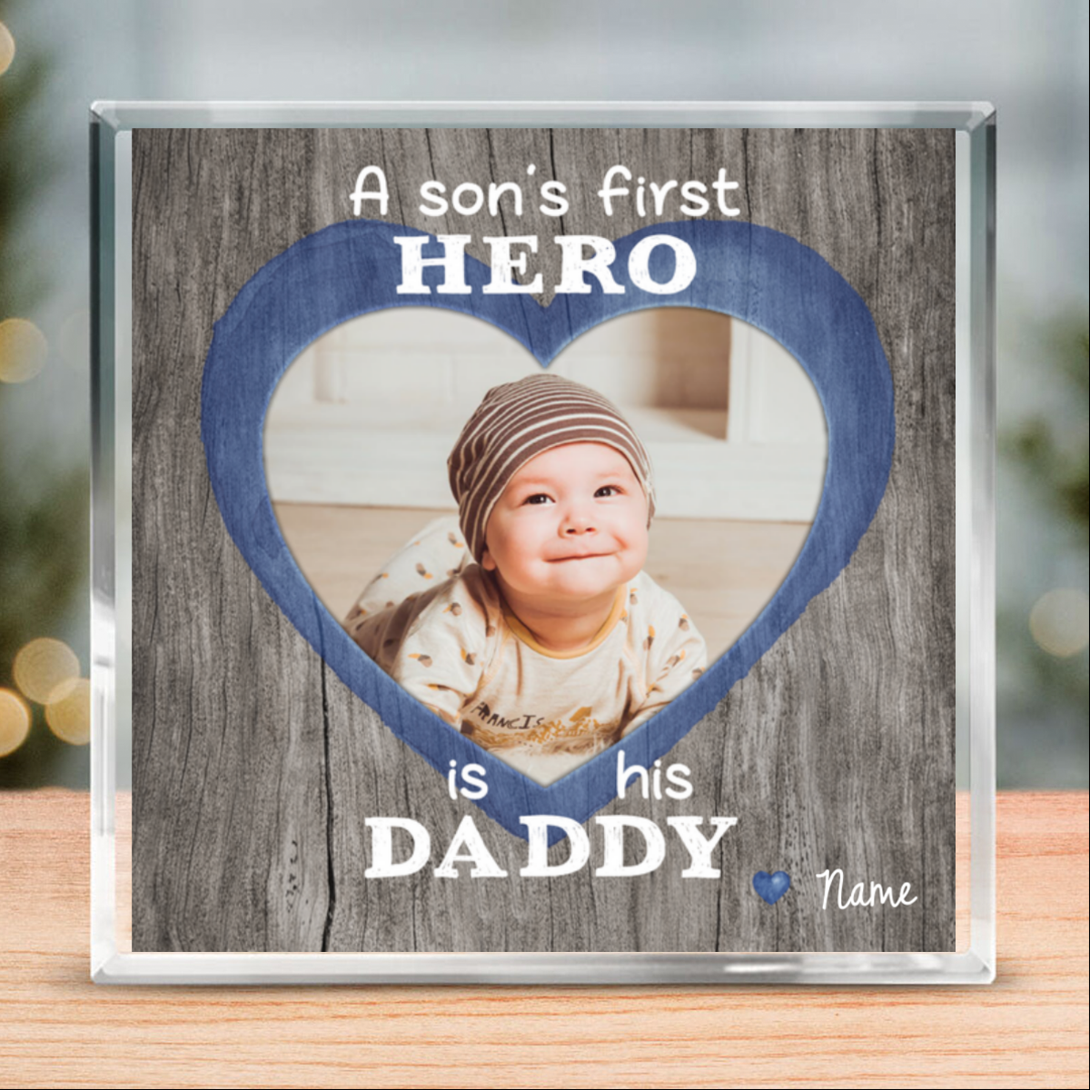 A Son's First Hero Photo Acrylic Block, First Fathers Day Gift From ...