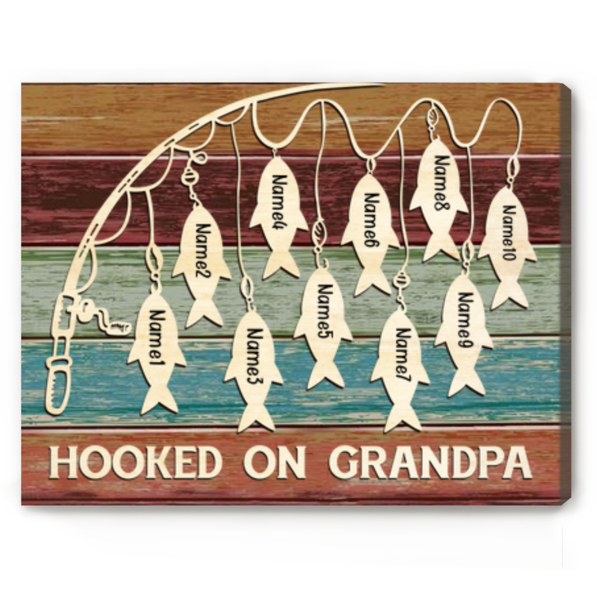 Fishing Christmas Gifts For Grandpa, Hooked On Grandpa Sign With ...