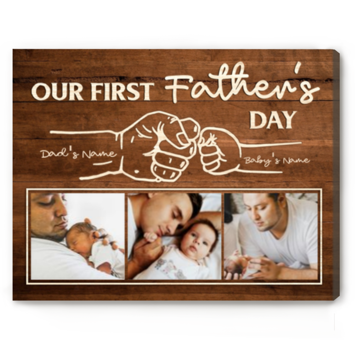 First Father's Day Custom Fist Bump Print, Personalized First Father's ...
