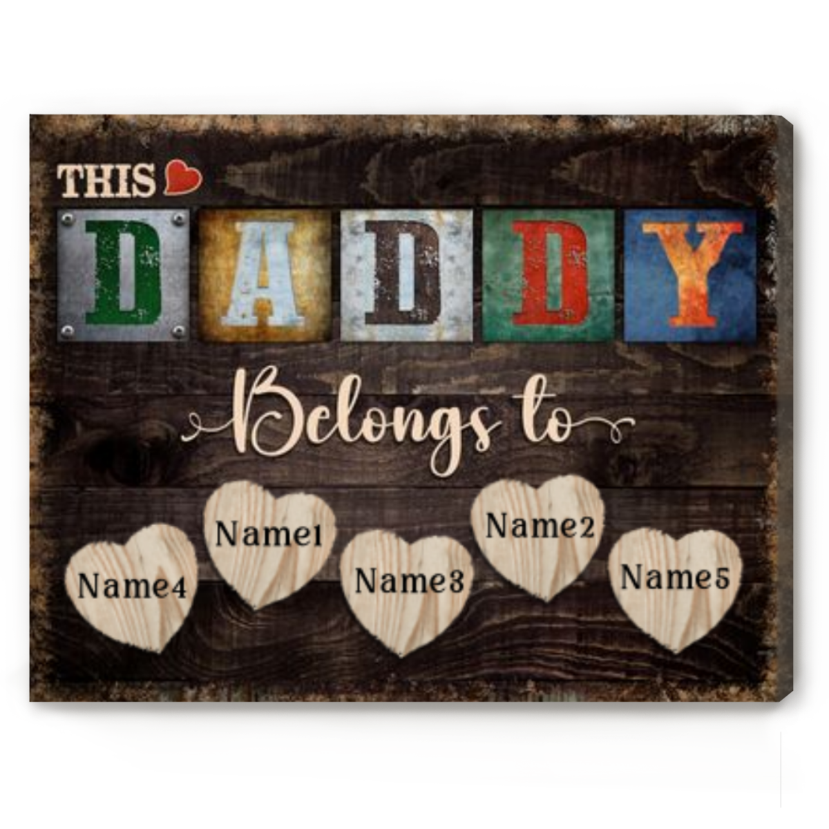 This Daddy Belongs To, Custom Dad Sign With Kids Name, Fathers Day Gift ...